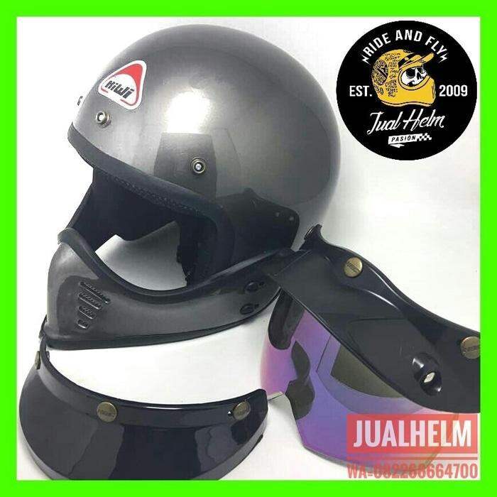 Helm Retro/Helm Classic/Helm Kiwi Motto Gun Metal | Lazada Indonesia