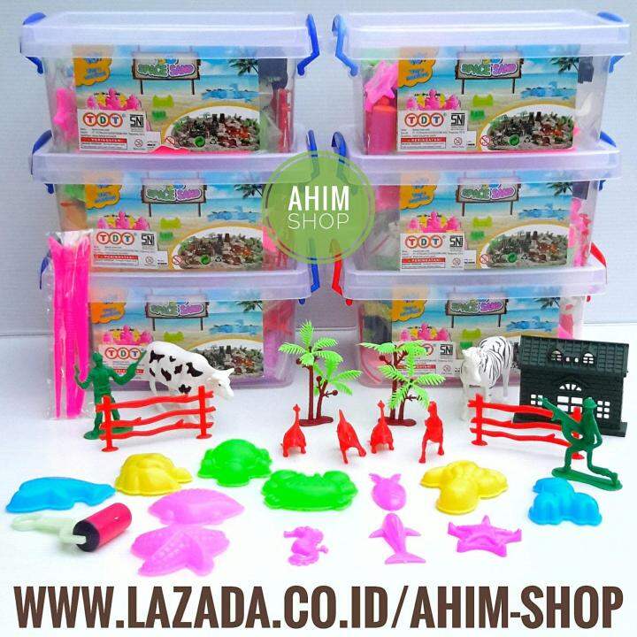 1 SET BOX PASIR AJAIB KINETIK 3D SPACE SAND CETAKAN MAINAN BINATANG ...