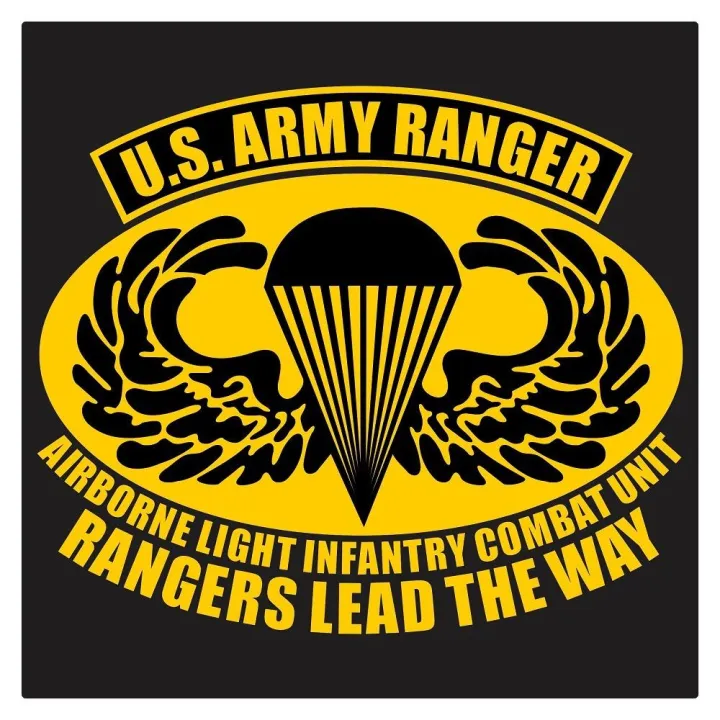 US Army Ranger Airborne Light Infantry Combat Unit Cutting Sticker ...