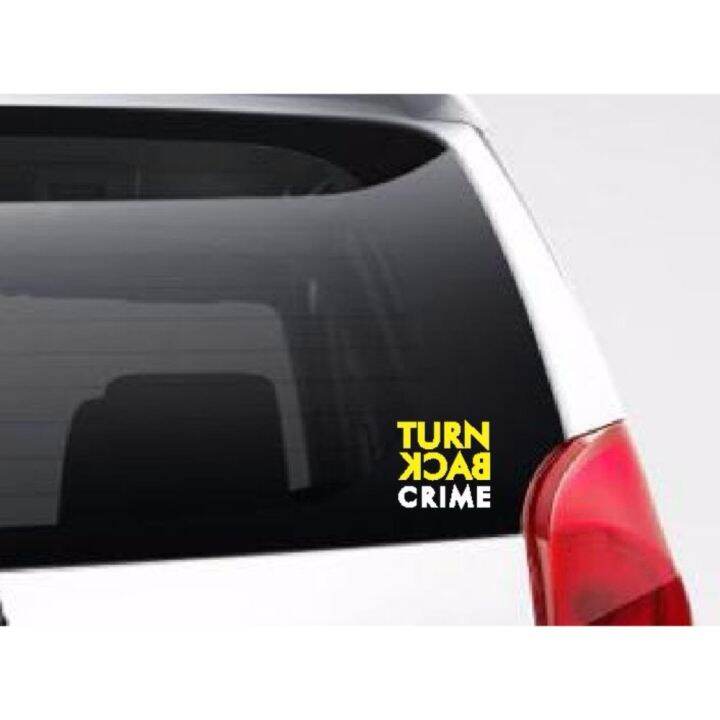Stiker Turn Back Crime Polisi Logo di Mobil Motor Laptop Lemari Wall ...