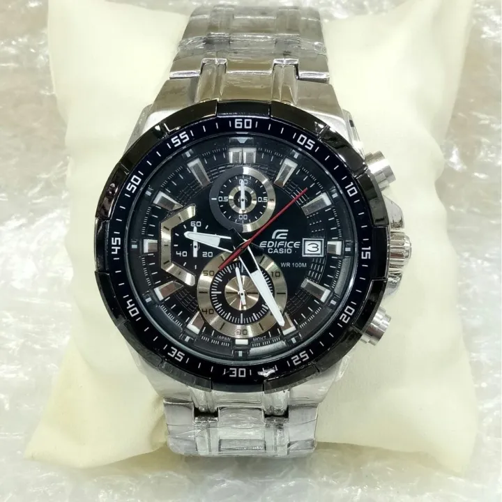 Jam Tangan Casio Edifice EFR 539D 1A2VUDF Stainless Silver Dial Black ...
