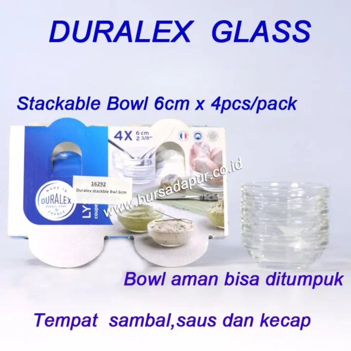 Duralex Clear Stackable Bowl 6 cm - Mangkuk Sambal - Saus - 4 pcs | Lazada Indonesia