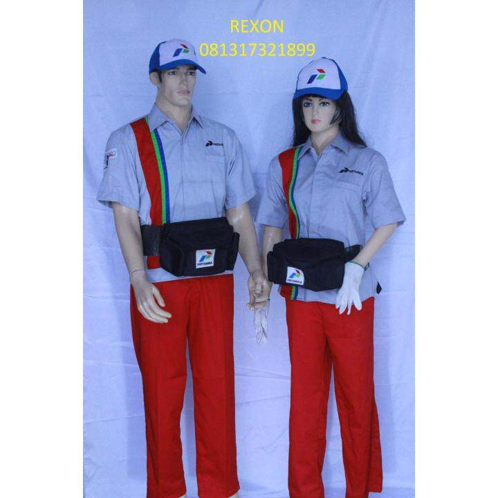 Seragam SPBU Pertamina Pasti Prima Operator Dan Topi | Lazada Indonesia