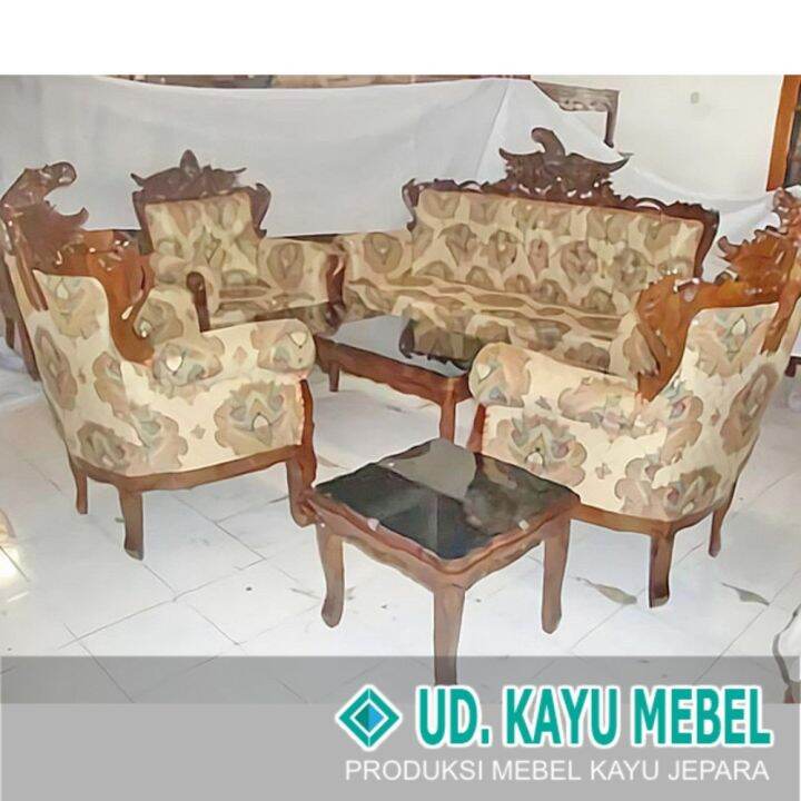 Kursi Tamu Set Jati Ukir GARUDA | Lazada Indonesia