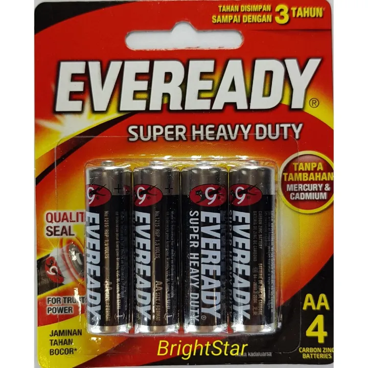 Baterai/Batre EVEREADY AA Hitam (4 PCS/PACK) Super Heavy Duty | Lazada ...