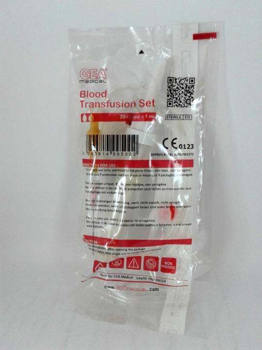 Blood Transfusion Set Gea/ Blood Set/ Selang Untuk Transfusi Darah ...