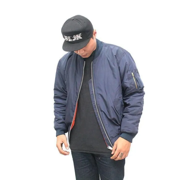 BOMBER JACKET NAVY (biru dongker) - JAKET BOMBER NAVY PRIA | Lazada ...