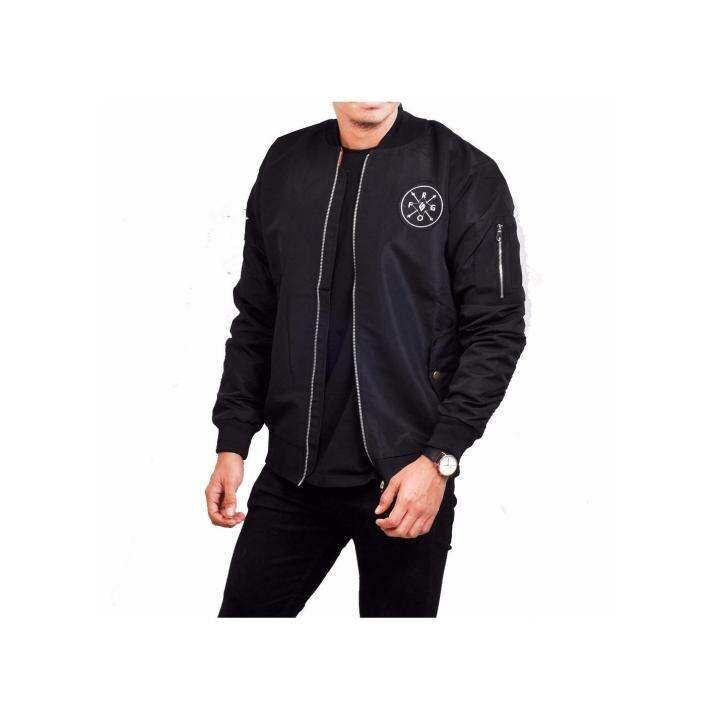 Raja Clothing Jaket Pria Murah Bomber Simpel Logo-Hitam | Lazada Indonesia