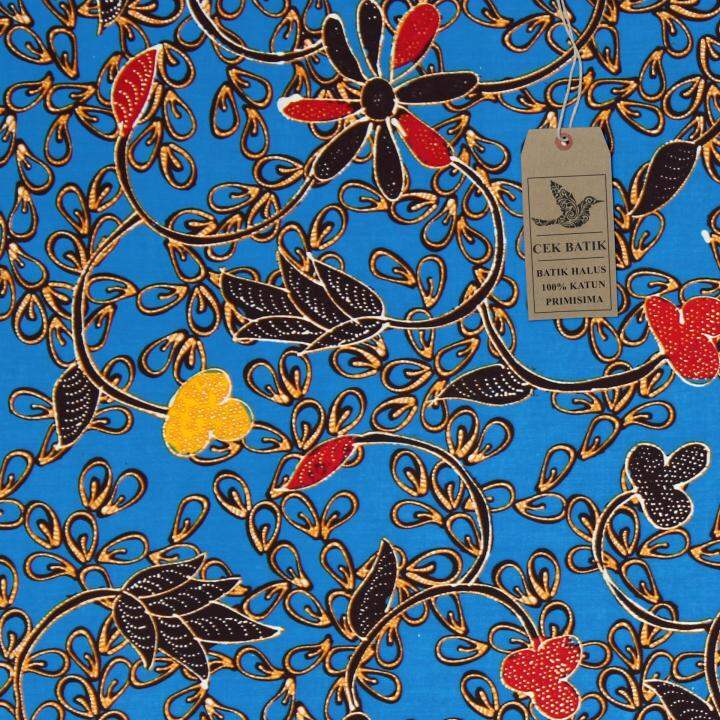 kain batik - Motif Madura Bunga Unik (Biru) (Ukuran 2 Meter Lebih ...