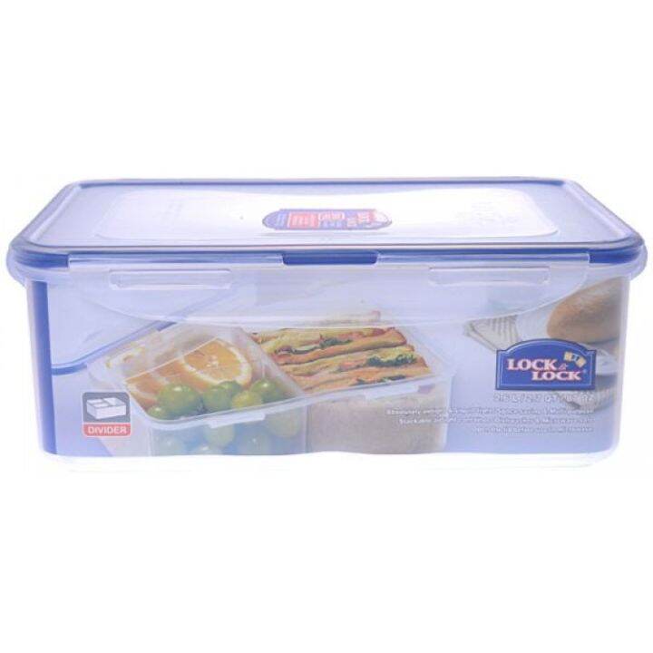 LocknLock Food Container Rectangular Short 2.6L W/Divider - HPL826C | Lazada Indonesia