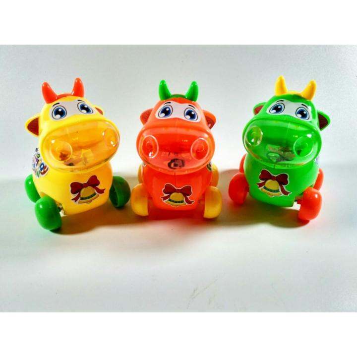 Mainan robot sapi bisa berjalan (roda berputar) dan lampu | Lazada ...