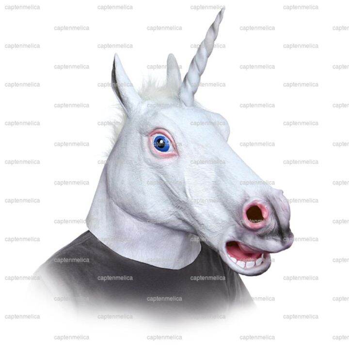 Bahan Karet Latex - Topeng Kuda Unicorn Topeng Muka Halloween Kostum ...