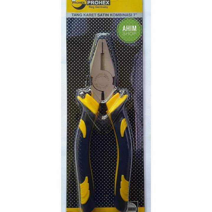 PROHEX Tang Kombinasi 7" dengan 4 Fungsi - Handle Karet Satin – Reg ...