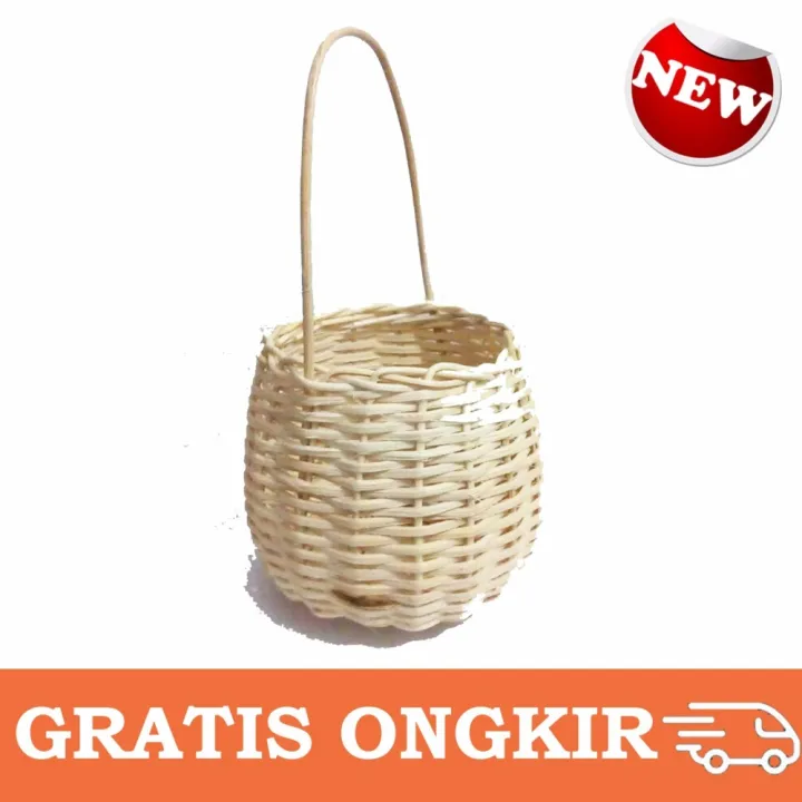 Hiasan Vas Bunga Anyam Model Rotan Ukuran Mini - Keranjang Pajangan ...