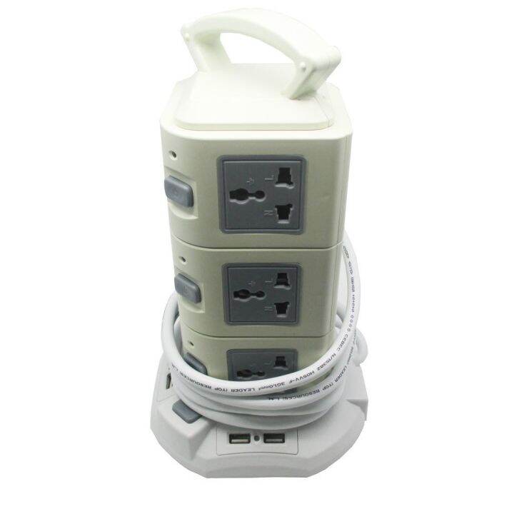 Universal Vertical Electrical Socket 3 Layer UK Plug with USB Port - A ...