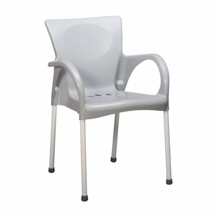 Felton Plastic Lounge Chair with Steel Legs FCA 9947 (Grey) | Lazada