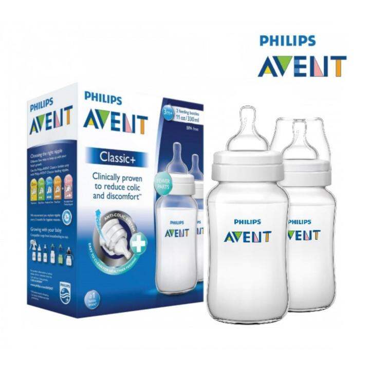 Philips Avent Classic+ Baby Feeding Bottle - 11oz/330ml (Twin) | Lazada