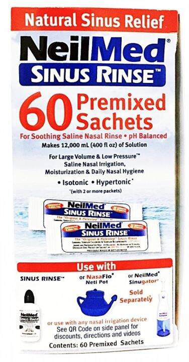 NEILMED SINUS RINSE 60X2 PREMIXED SACHETS (ADULT) [EXP: 7/2026] | Lazada