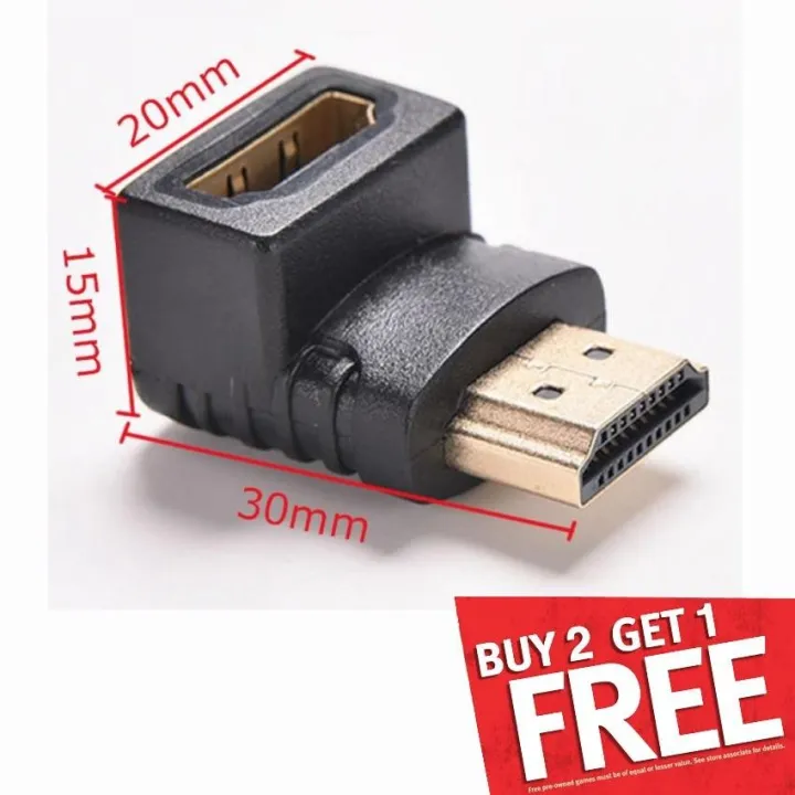 L Type 90 degree elbow HDMI Male to female Adapter | Lazada