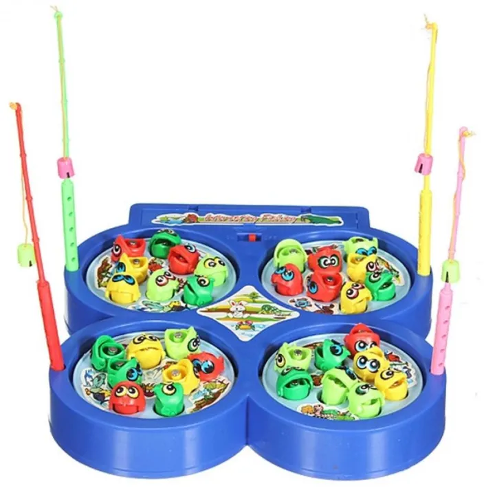 Magnetic Magnet Electric Rotating Fish Go Fishing Game Kid Child ...