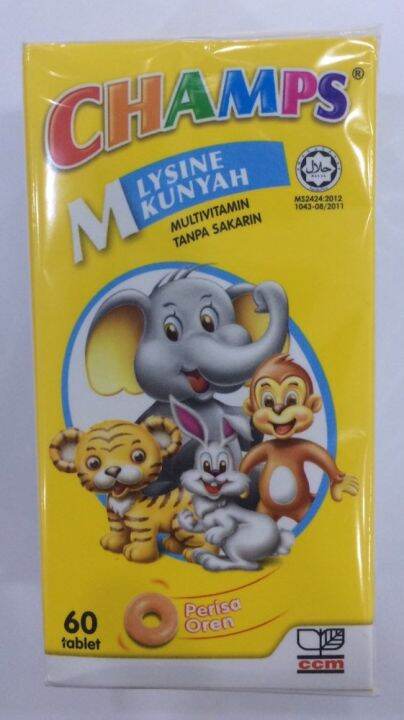 Champs Multivitamin Plus Lysine Chewable 60's Tablets | Lazada