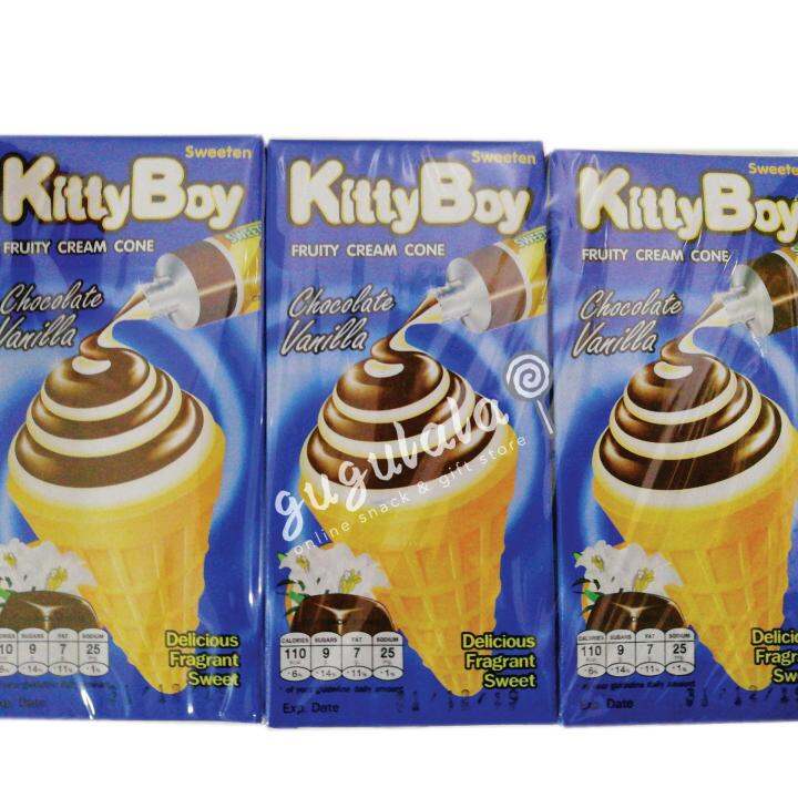 KittyBoy Chocolate Vanilla Cream Cone 12's x 20g | Lazada