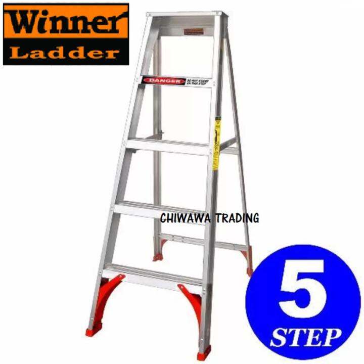 Winner 5 -Step Aluminium Single Sided Step Ladder House Domestic ...