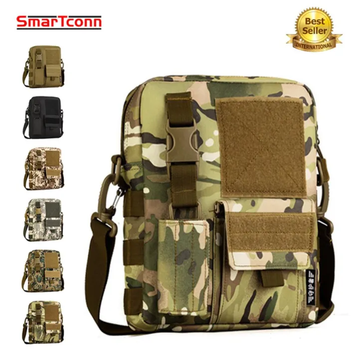 SmarTconn กระเป๋าเมสเซ็นเจอร์ยุทธวิธีทหาร,กระเป๋าสะพายข้างกันน้ำอเนกประสงค์สำหรับปีนเขาเดินป่า ...