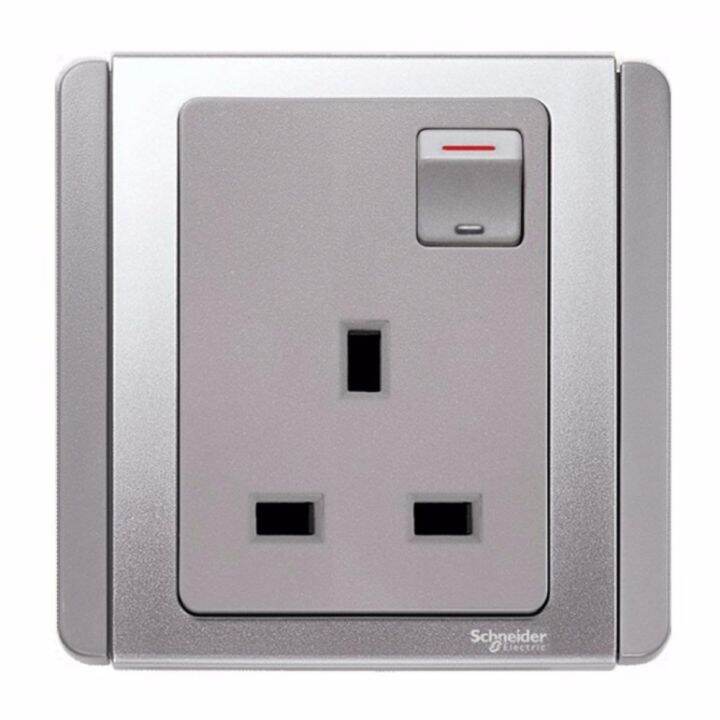 8PCS - Schneider Neo 13A 3 Pin Switched Socket Outlet with Blue LED ...