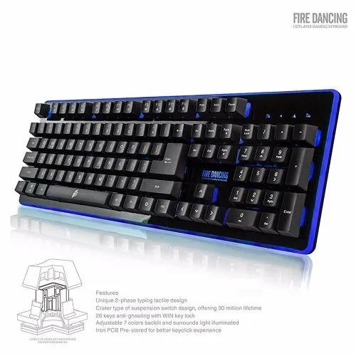 1STPLAYER Fire Dancing Mechanical Feel Gaming Keyboard GK3 Black | Lazada