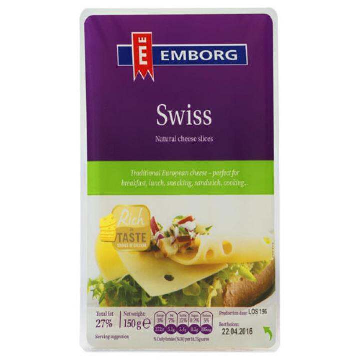 EMBORG NATURAL SLICED CHEESE SWISS 150G - GERMANY | Lazada