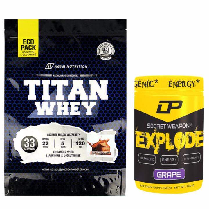 Titan Whey Halal 1kg Eco Pack,Whey Isolate With 22g Protein, 33 ...