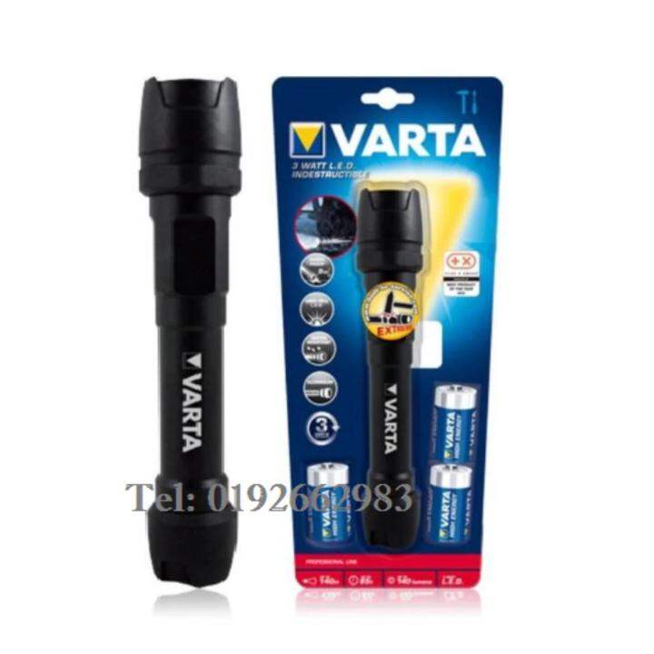 VARTA INDESTRUCTIBLE LED Torch Light V18701 with 2 AA Battery | Lazada