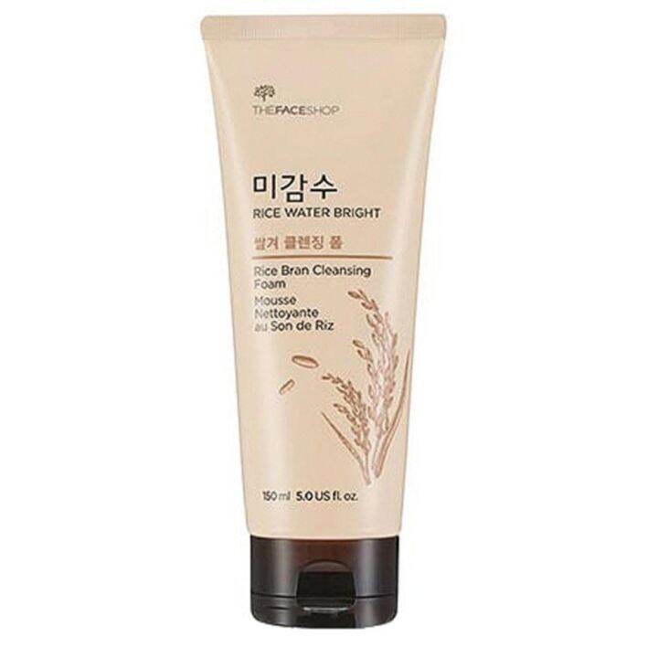 The Face Shop Rice Water Bright Rice Bran Cleansing Foam (TheFaceShop ...