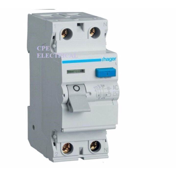 HAGER CD263B 63A 2 POLE 30mA ELCB RCCB | Lazada