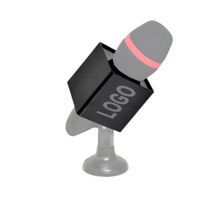 ABS Microphone Flag Interview Logo Cube Station XL Extra Large Cube Mic ...