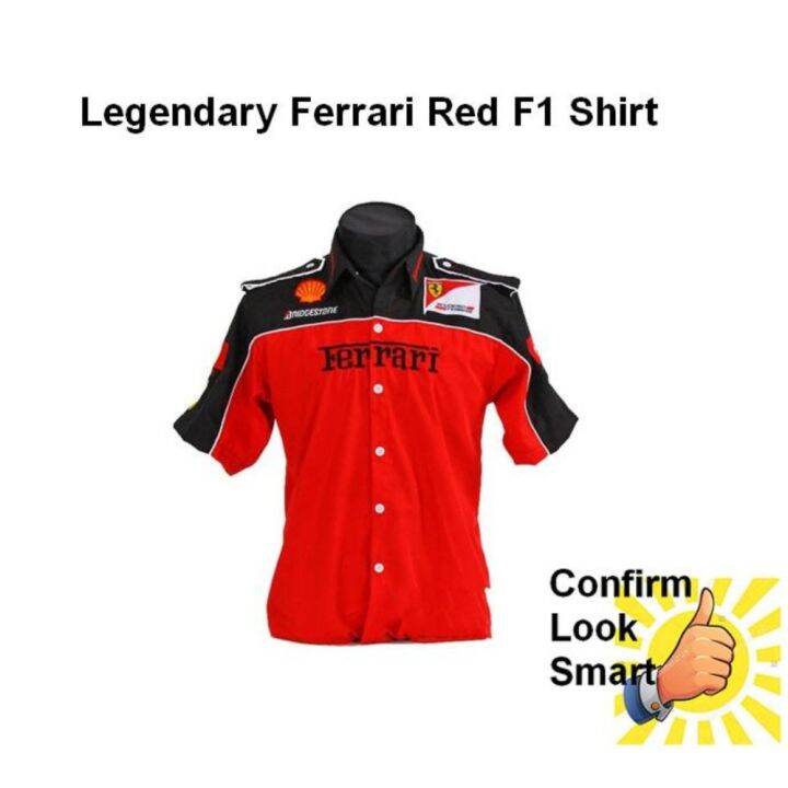 Ferrari Racing Team Red Color F1 Shirt Smart Outlook | Lazada