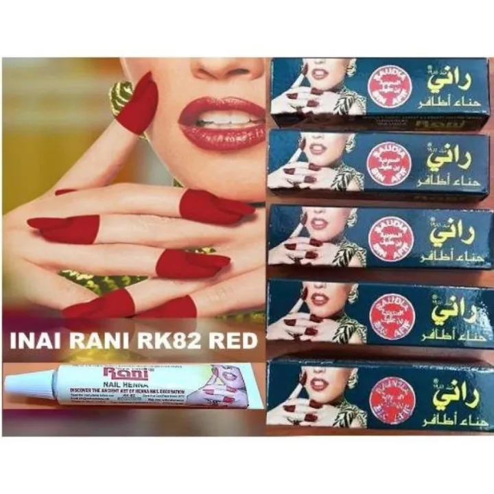5 Pcs Inai Rani Merah Nail Henna Mekah Original Saudi Makkah Red | Lazada