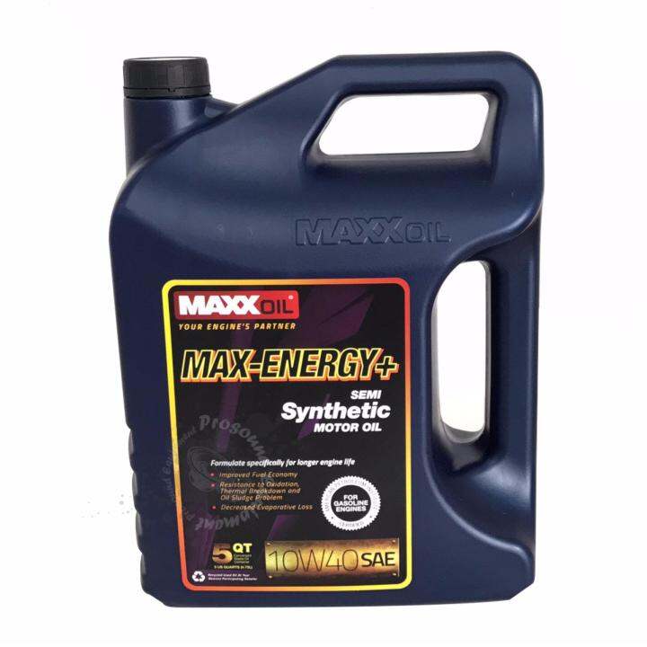 MAXXOIL (USA) MAX-ENERGY+ SEMI SYNTHETIC 10W40 API SN ENGINE OIL 4L ...