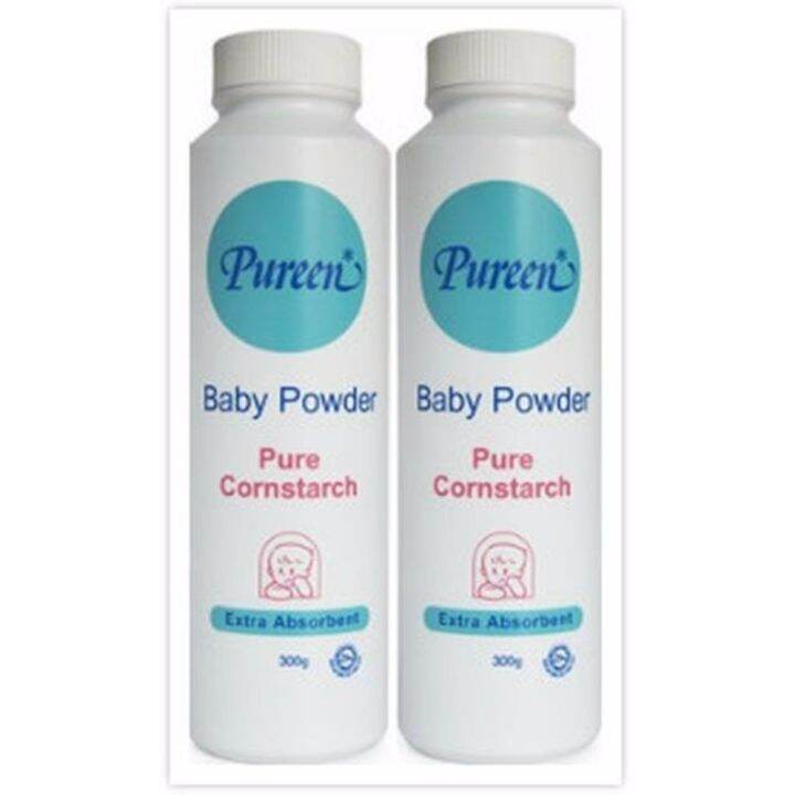 Pureen Pure Cornstarch Baby Powder (Extra Absorbent) Twin Pack 2x300g ...