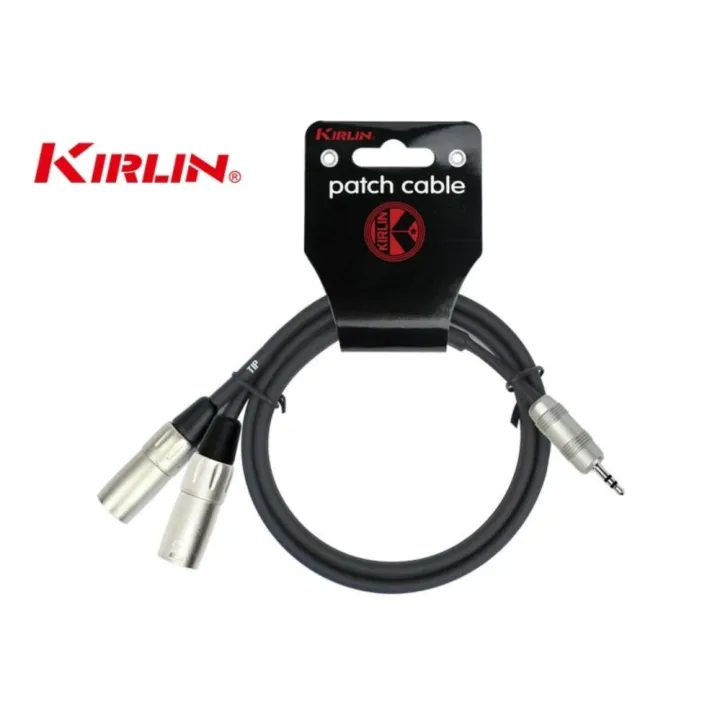 KIRLIN Y-370PR-2M 3.5mm TRS Plug to 2x XLR Male Patch Cable - 2 meter ...