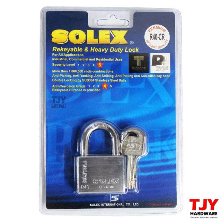 ORIGINAL Solex CR40 Heavy Duty Padlock Extra Plus 40mm | Lazada