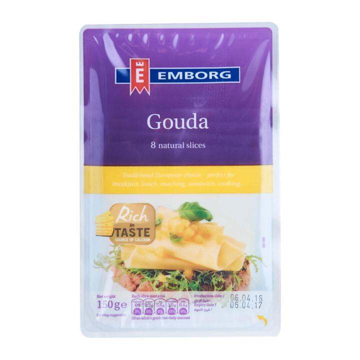 EMBORG NATURAL SLICED CHEESE GOUDA 150G - GERMANY | Lazada