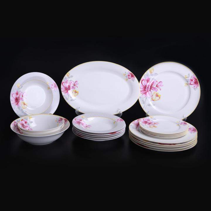 Queens Premium Porcelain 20pcs Round Dinner Set / Dinnerware / Dinner ...