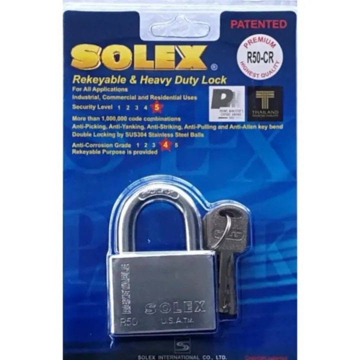 Solex R40-CR Rekeyable & Heavy Duty PadLock | Lazada