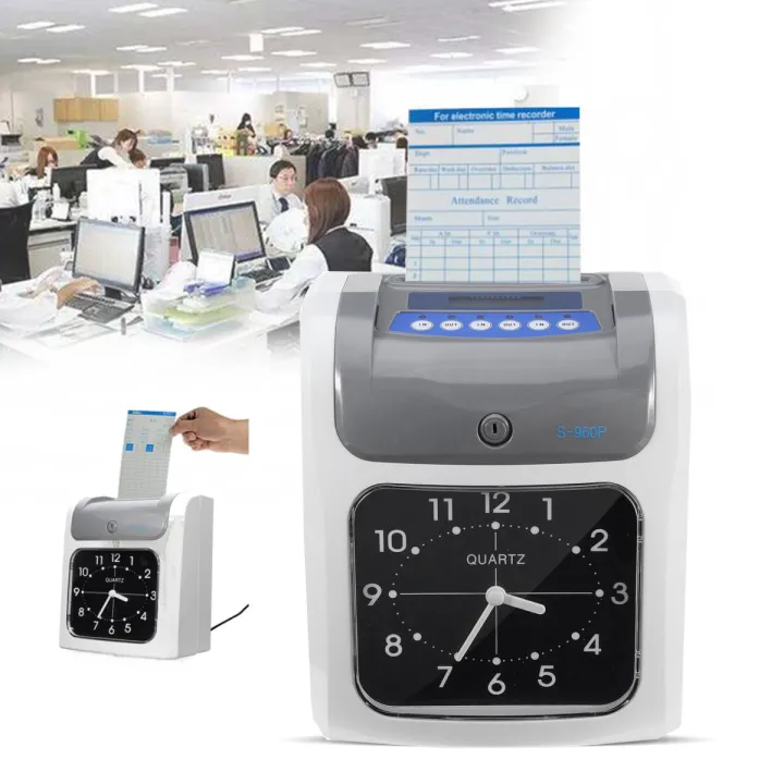 Electronic Employee Time Attendance Time Clock Recorder Bundy Timecards ...