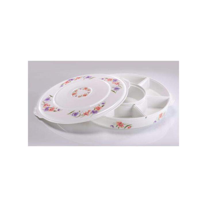 Hot Sales Hoover Melamine Hibiscus Revolving Dome Serving Set Party Set ...