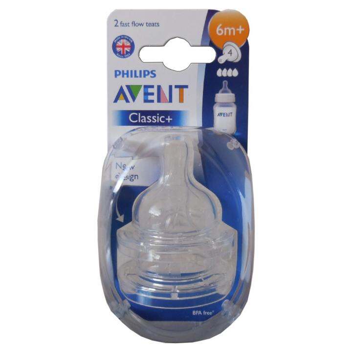 Philips Avent Teats Classic+ Fast Flow (4 Holes) 6 months+ | Lazada