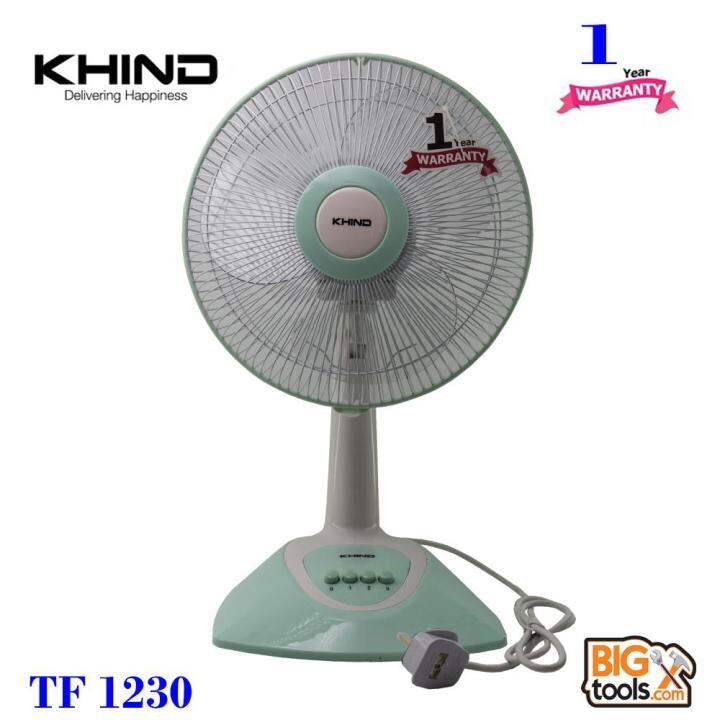 Khind 12" Table Fan TF1230 High Air Delivery 3 Speed Push Button (Soft ...