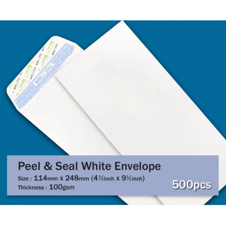 Winpaq white paper envelope 114mm x 248mm Peel&Seal | Lazada